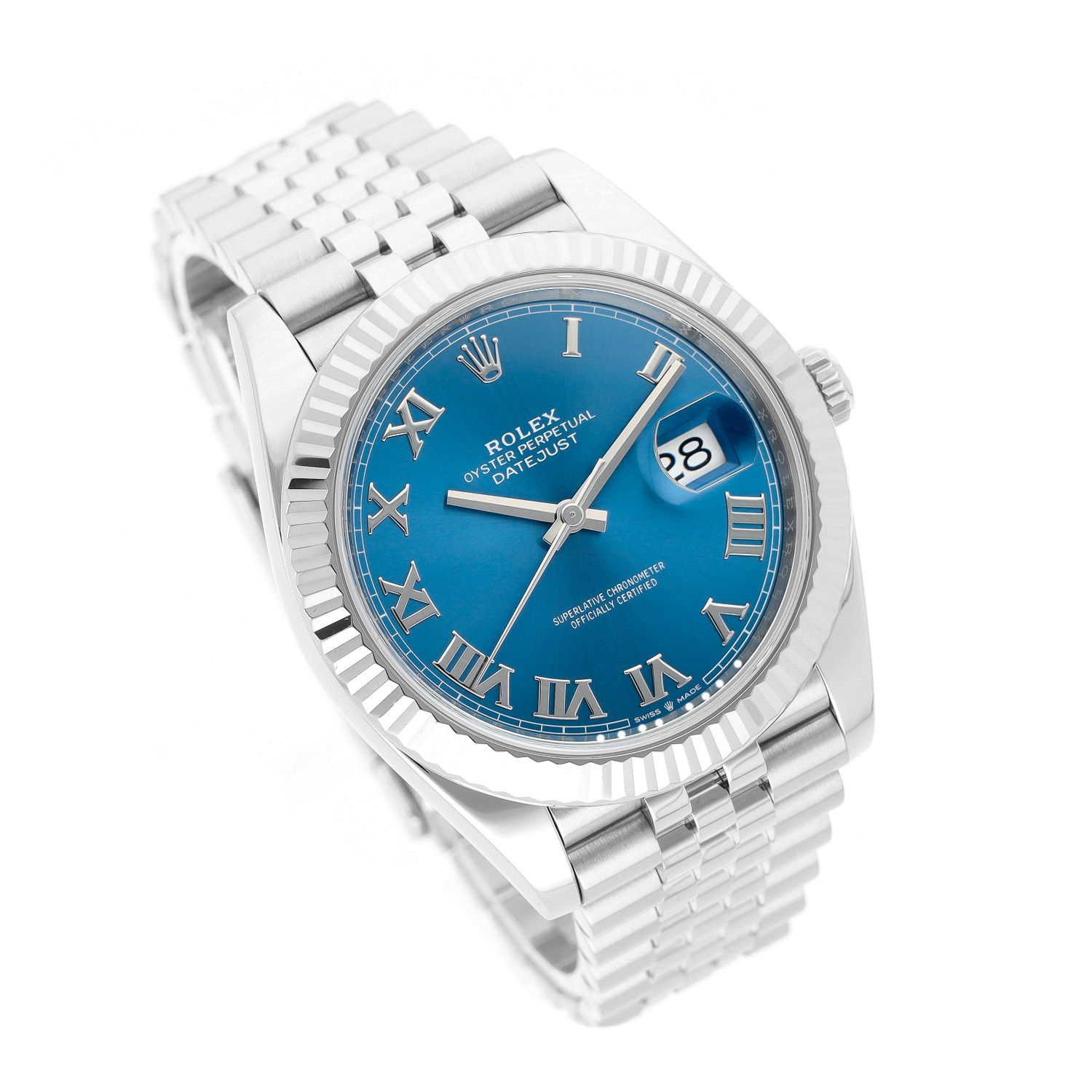 Rolex Datejust 41 Ref. 126334 Blue Roman Dial Stahl/Weißgold 2023 Full ...