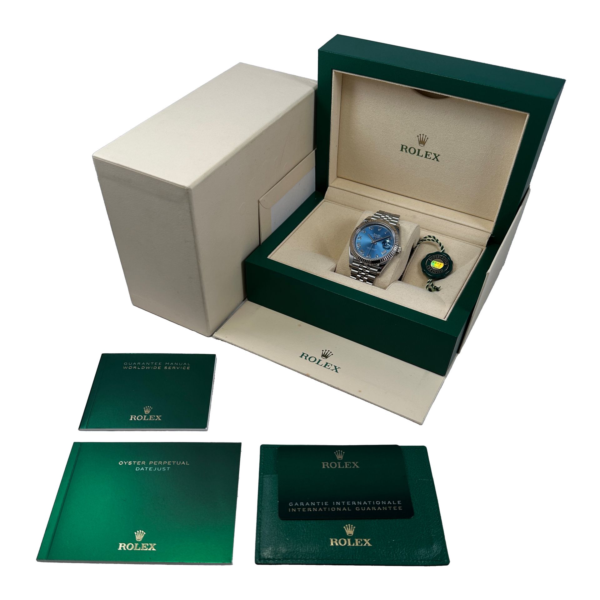 Rolex Datejust 41 Ref. 126334 Blue Roman Dial Stahl/Weißgold 2023 Full ...